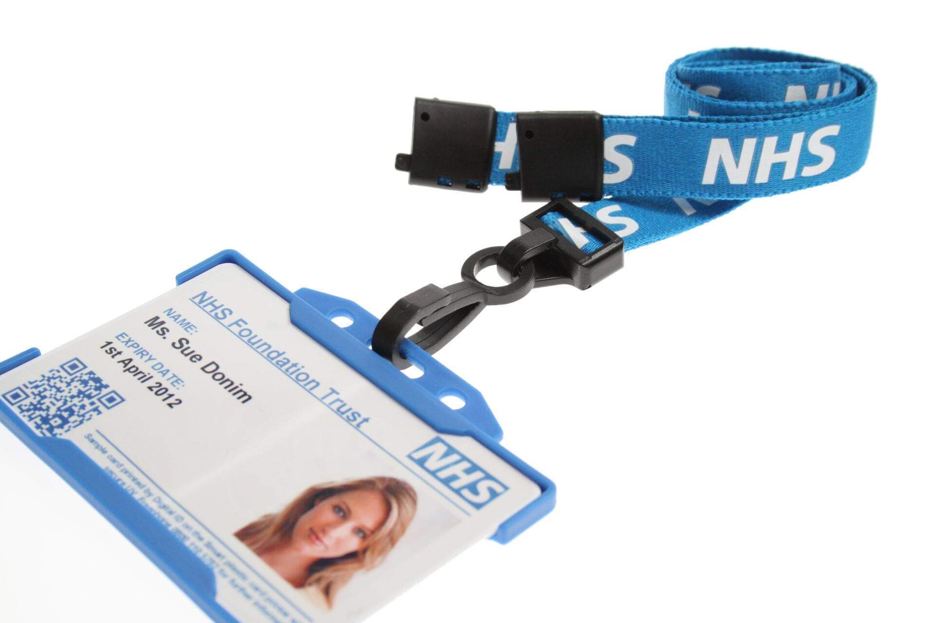 NHS Staff Lanyards with Plastic Clip (100 Pack) - ALG ID Cards