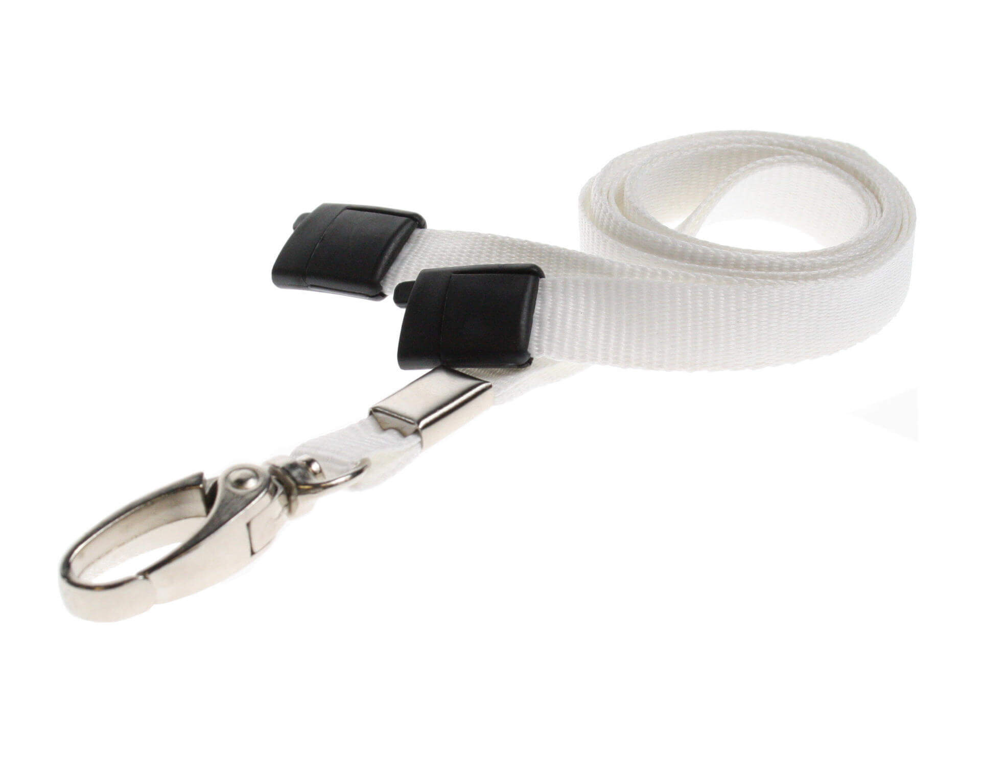 Plain White Lanyards rPET 10mm Wide (100 Pack) - ALG ID Cards