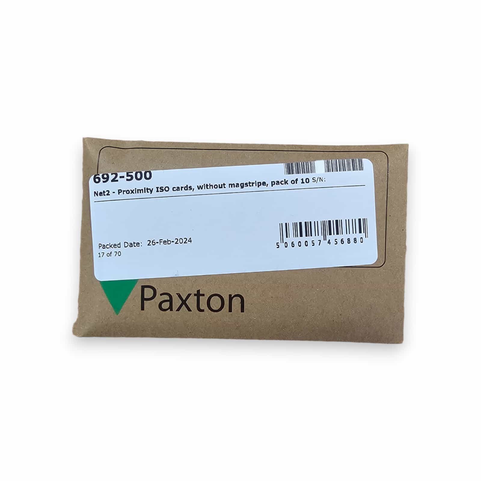 Paxton 692-500 Net2 Proximity ISO Cards (Pack of 10) - ALG ID Cards