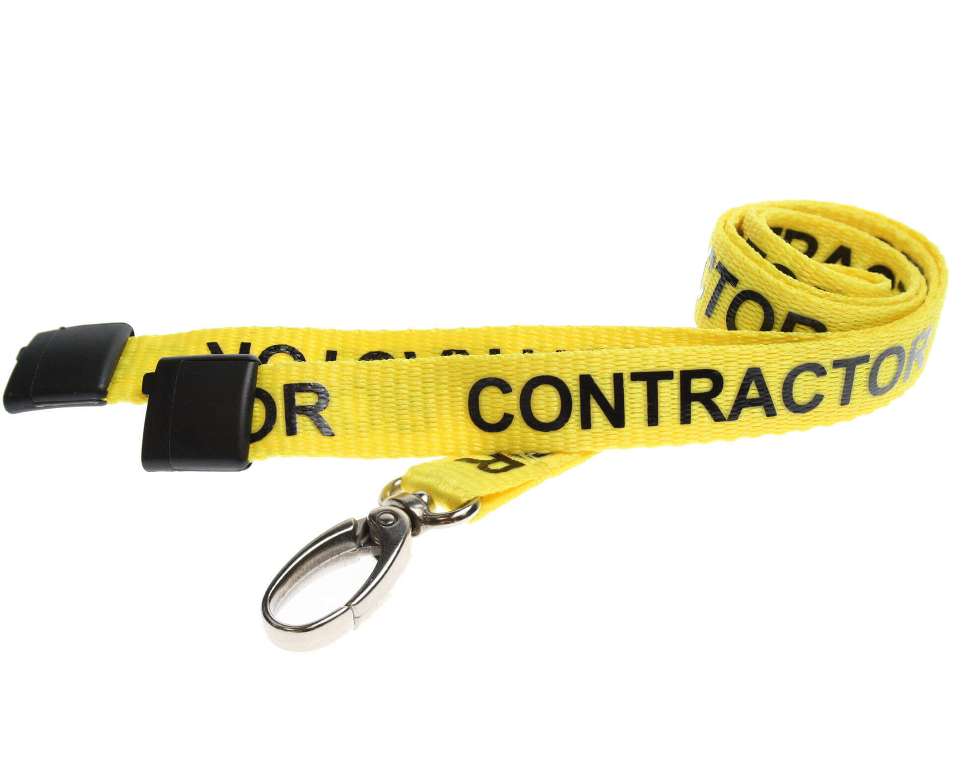 Yellow Contractor Lanyards with Metal Clip (Pack of 100) - ALG ID Cards