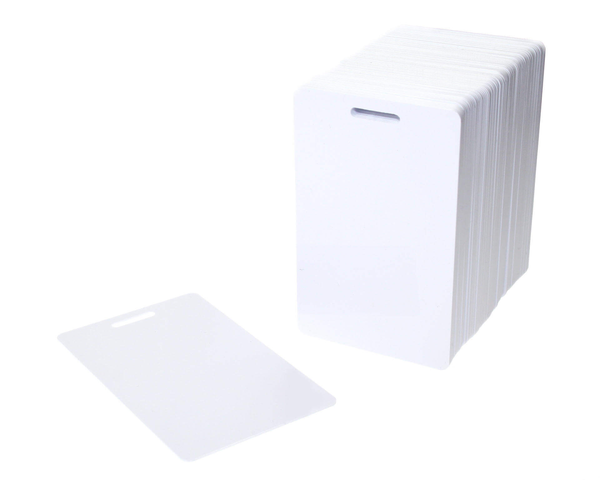 100 Blank Slot Punched Plastic Cards (Portrait) - ALG ID Cards